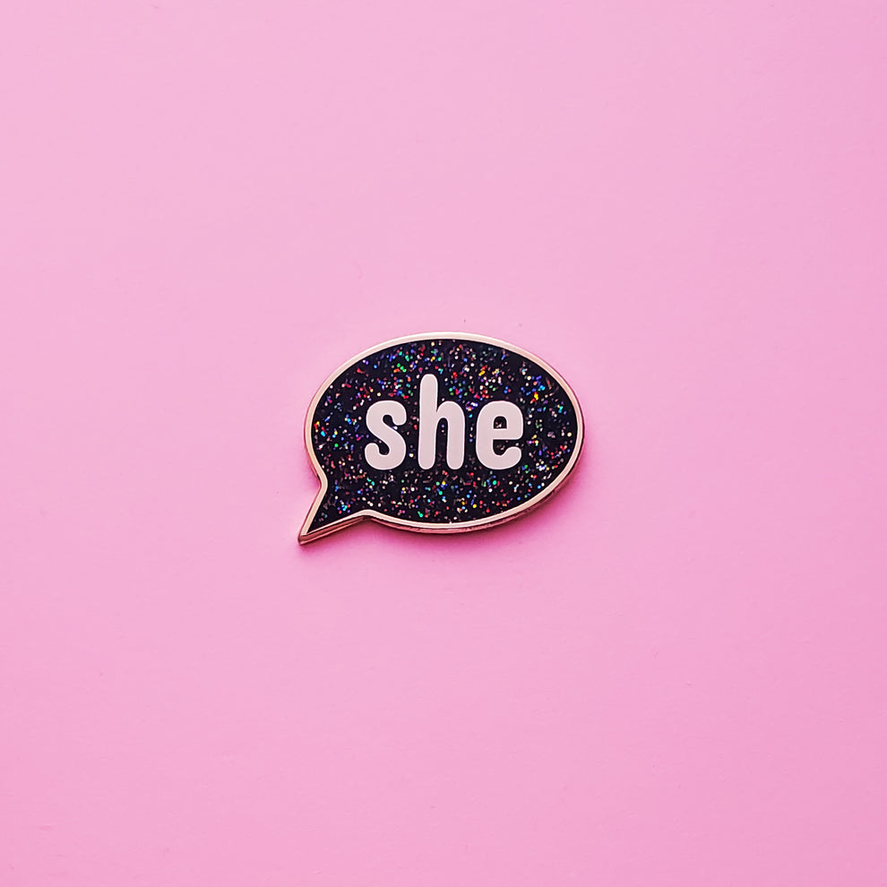 She Pronoun Pin | BIMA Museum Store
