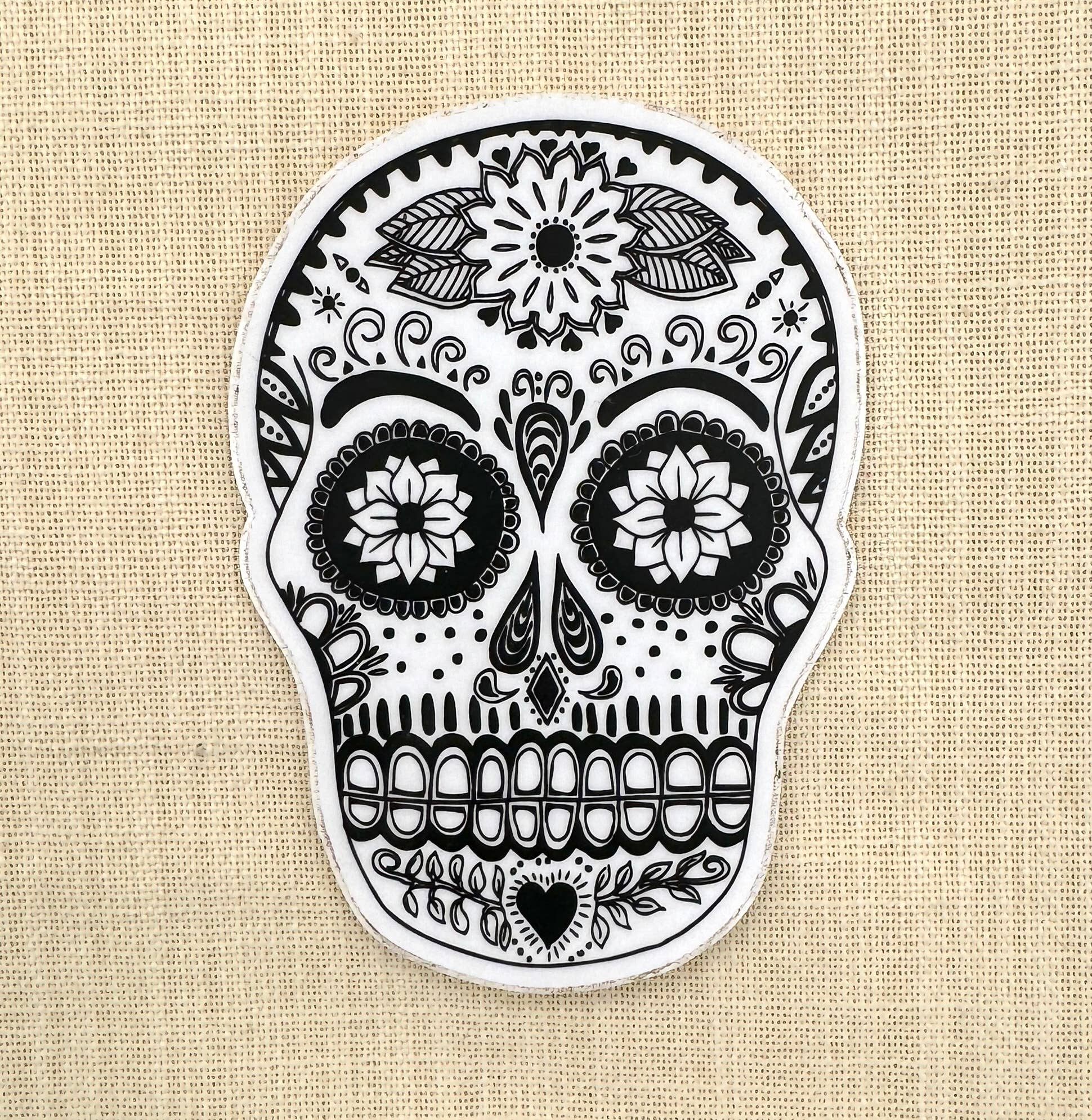 Flower Skull Sticker B & W, USA | BIMA Museum Store