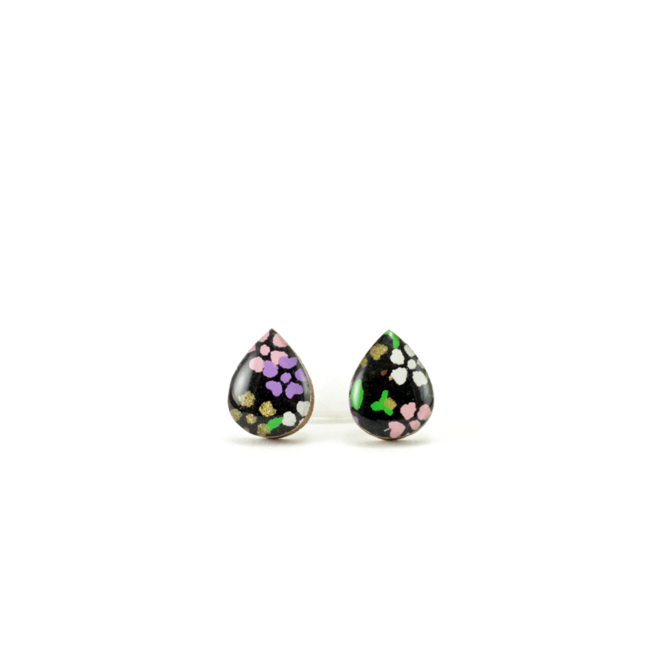 Teardrop floral titanium studs – Bainbridge Island Museum of Art