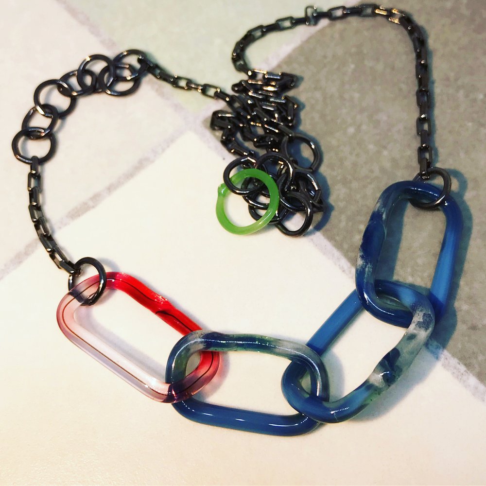 Large Link Tonal Glass Necklace by Inna Patina | BIMA Museum Store