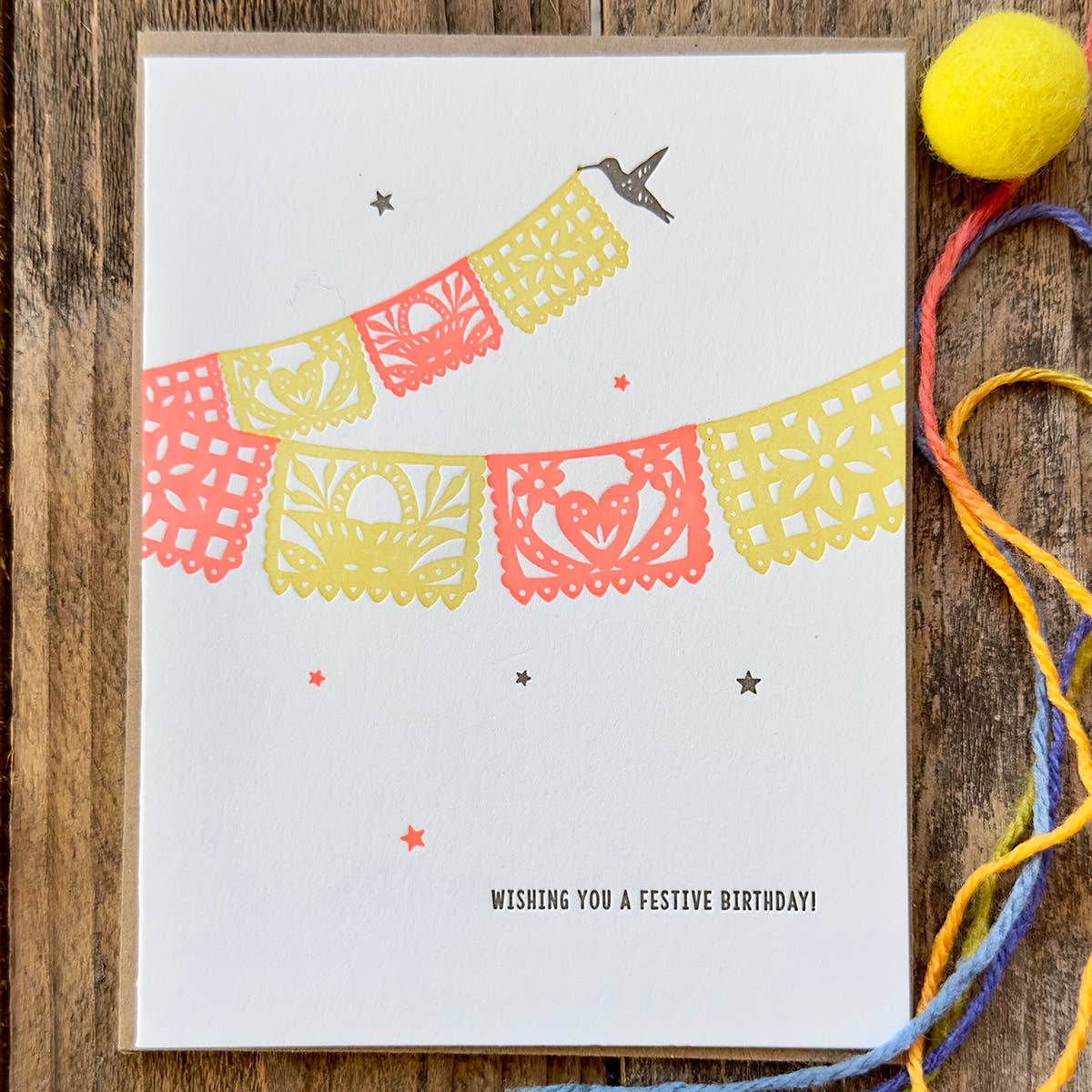 Mexican Party Flag Birthday Letterpress Card | BIMA Museum Store