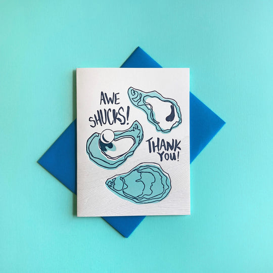 Awe Shucks! Thank You! Letterpress Greeting Card | BIMA Museum Store