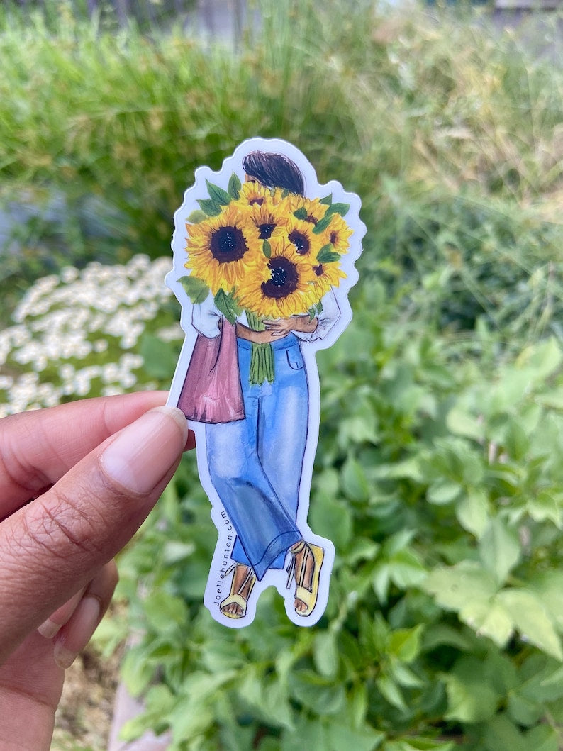 Sunflower Girl Vinyl Sticker | BIMA Museum Store