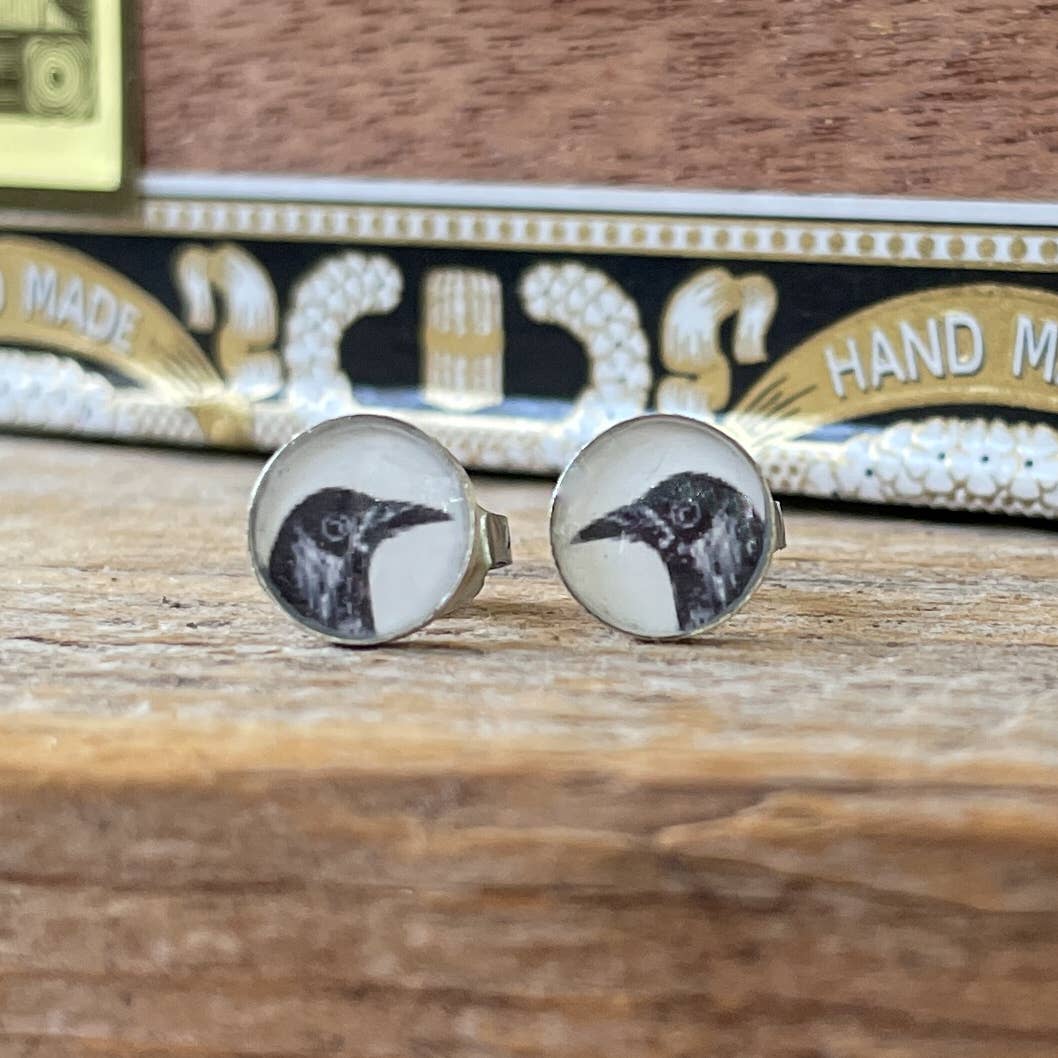 Crow Vintage Image Post Earrings | BIMA Museum Store