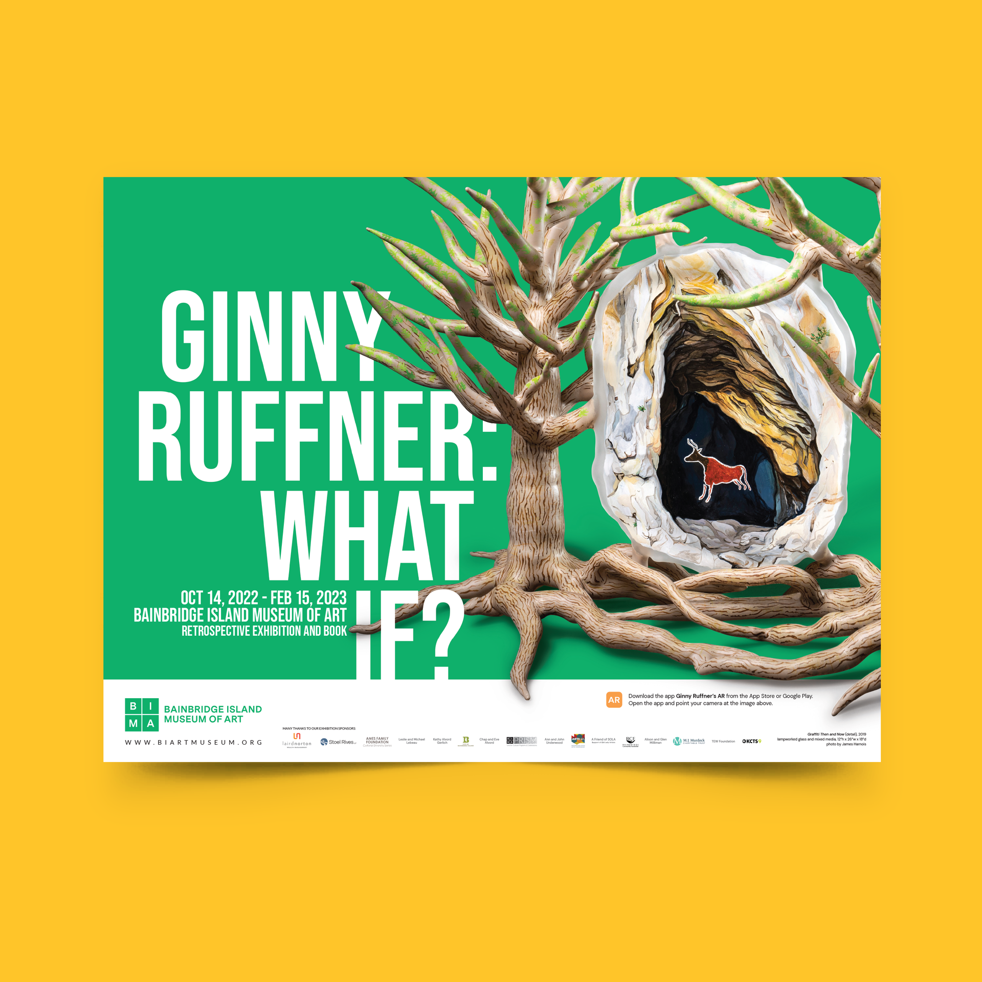 Ginny Ruffner: What If? Exhibition Poster | Bainbridge Island Museum of Art