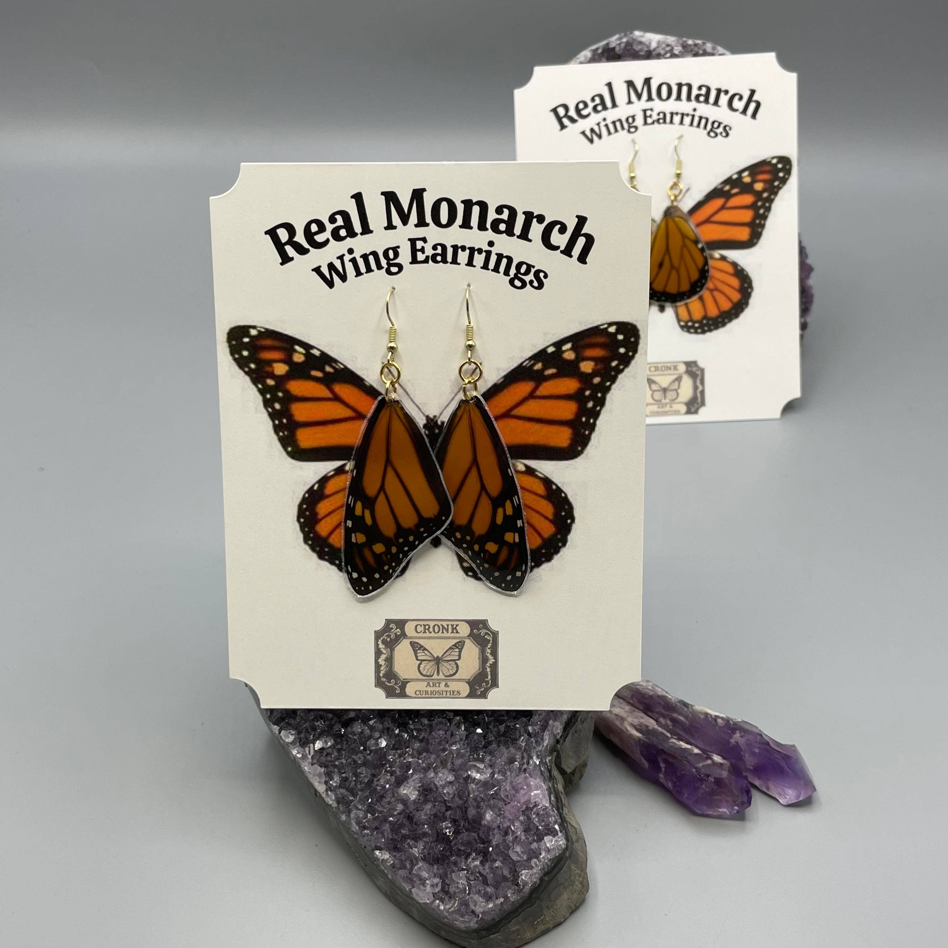 Real Monarch Butterfly Wing Earrings | BIMA Museum Store